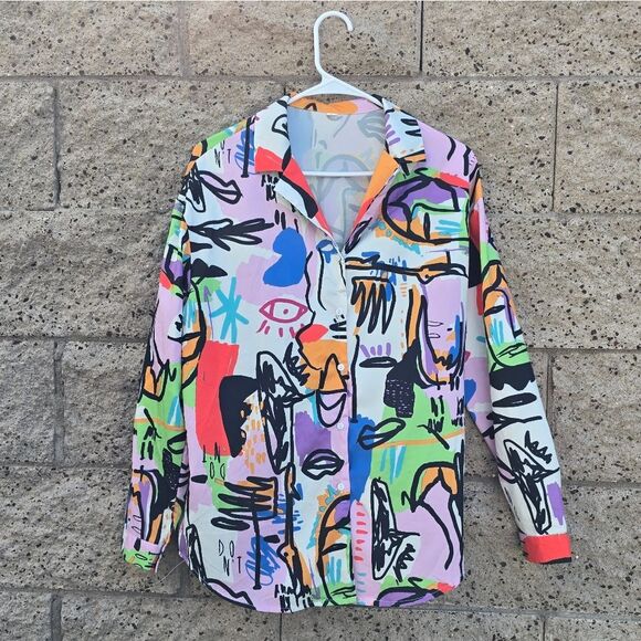 no brand | Tops | Womenscolorful Abstract Print Long Sleeve Top | Poshmark